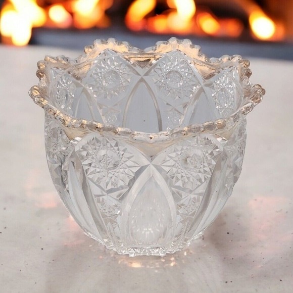 Accents | Vintage Pressed Clear Glass Gold Edge Spooner | Poshmark